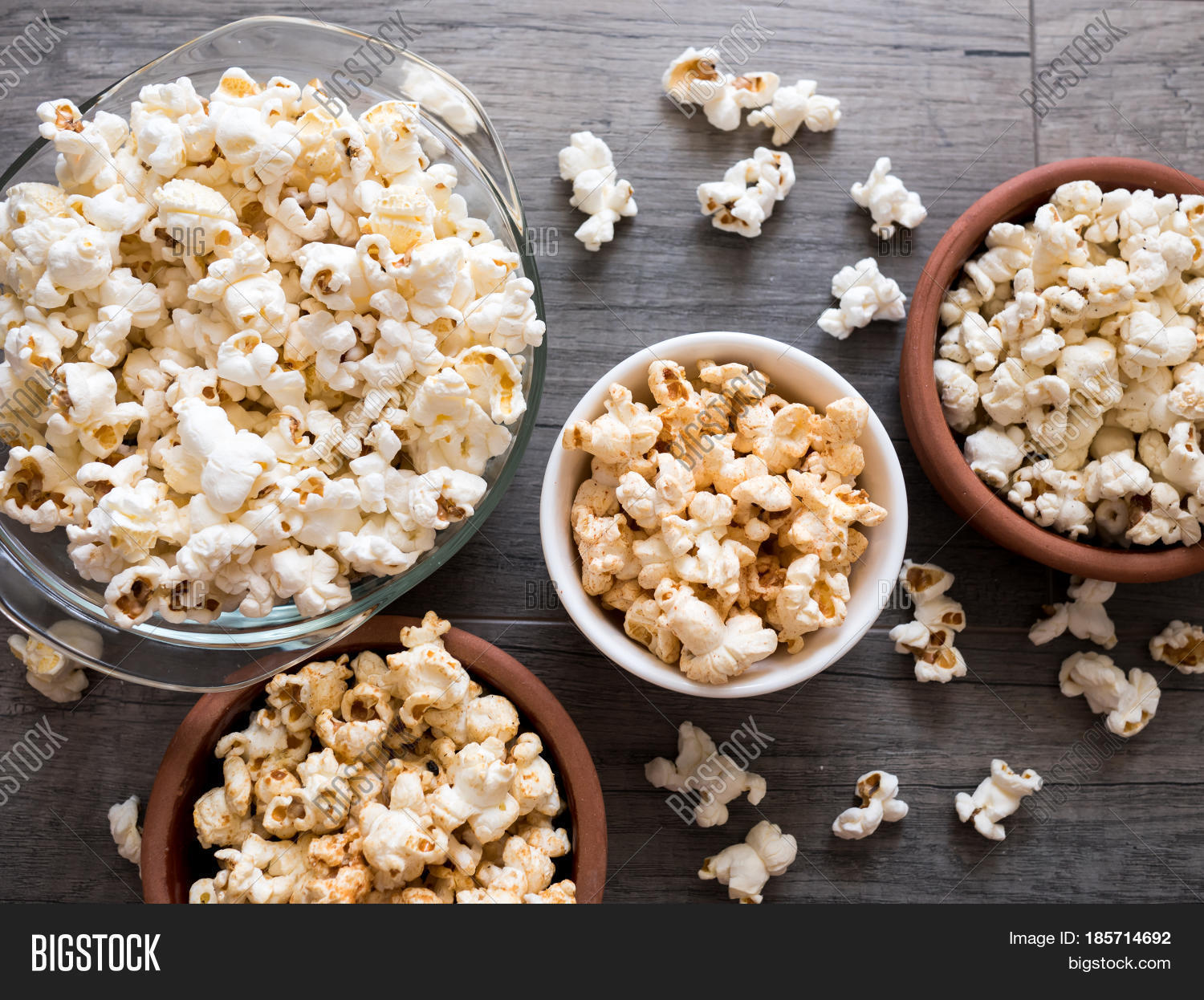 Poporn Bowls On Wooden Image & Photo (Free Trial) | Bigstock