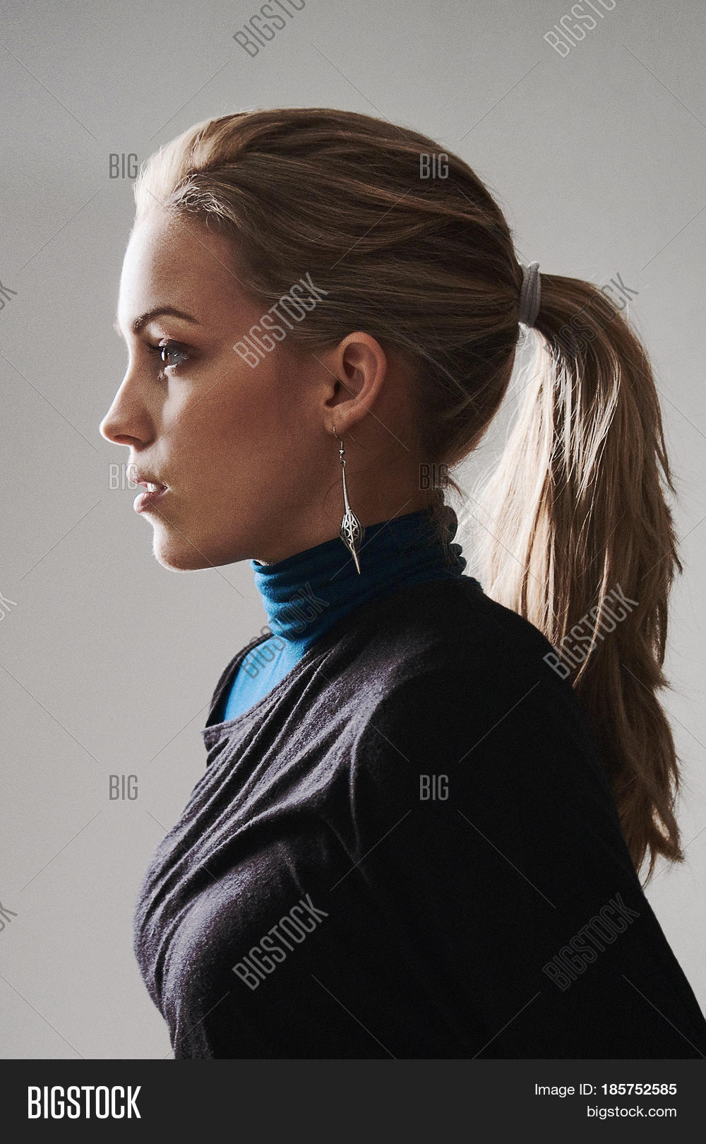 Woman Profile Ponytail Image & Photo (Free Trial) | Bigstock