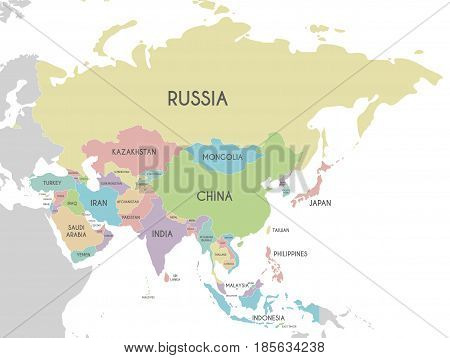 Political Asia Map Vector & Photo (Free Trial) | Bigstock