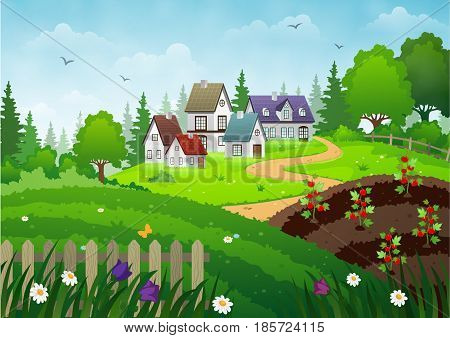 Valley Farmland Cartoon Images, Illustrations, Vectors - Valley ...