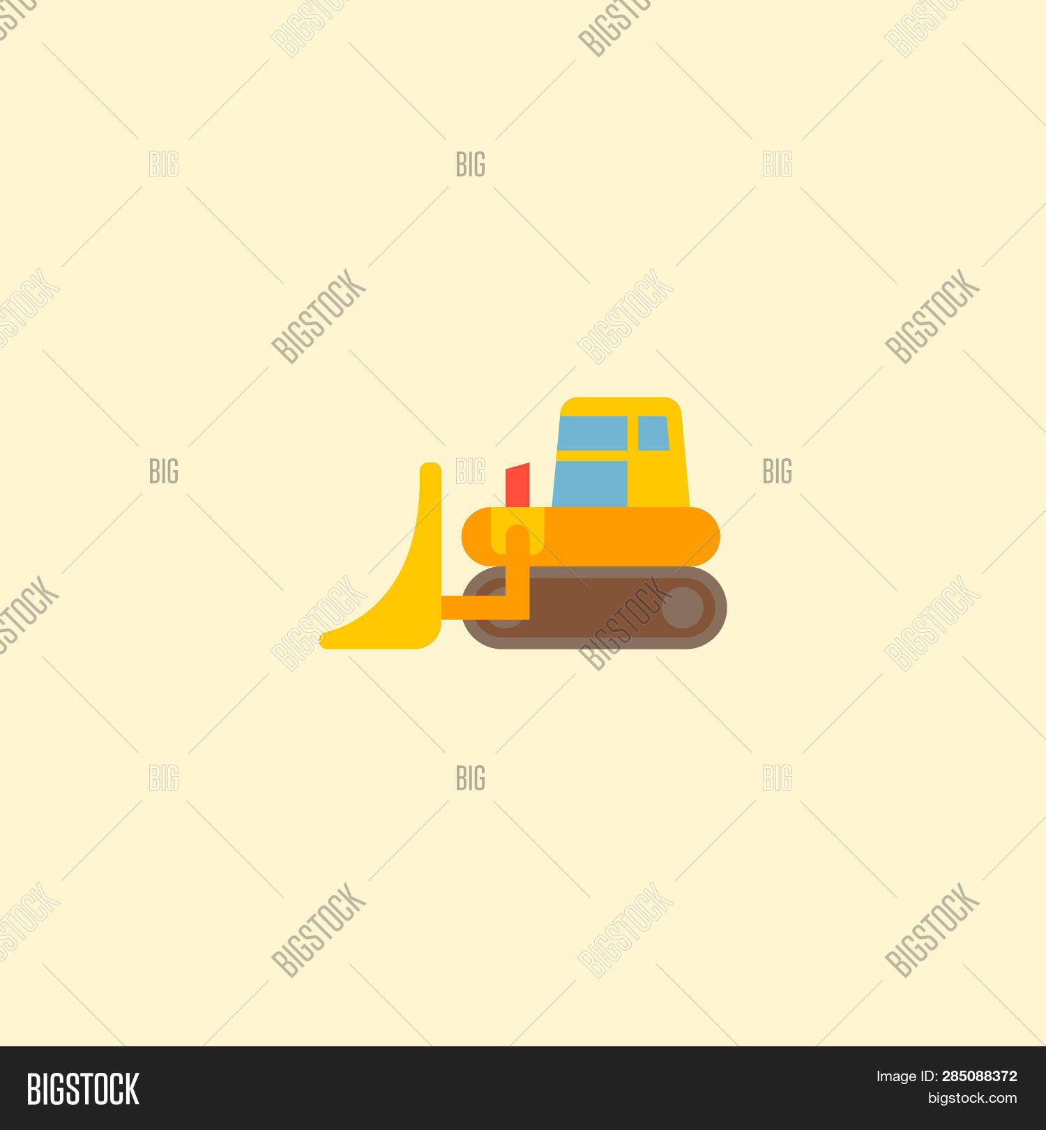 Bulldozer Icon Flat Image & Photo (Free Trial) | Bigstock