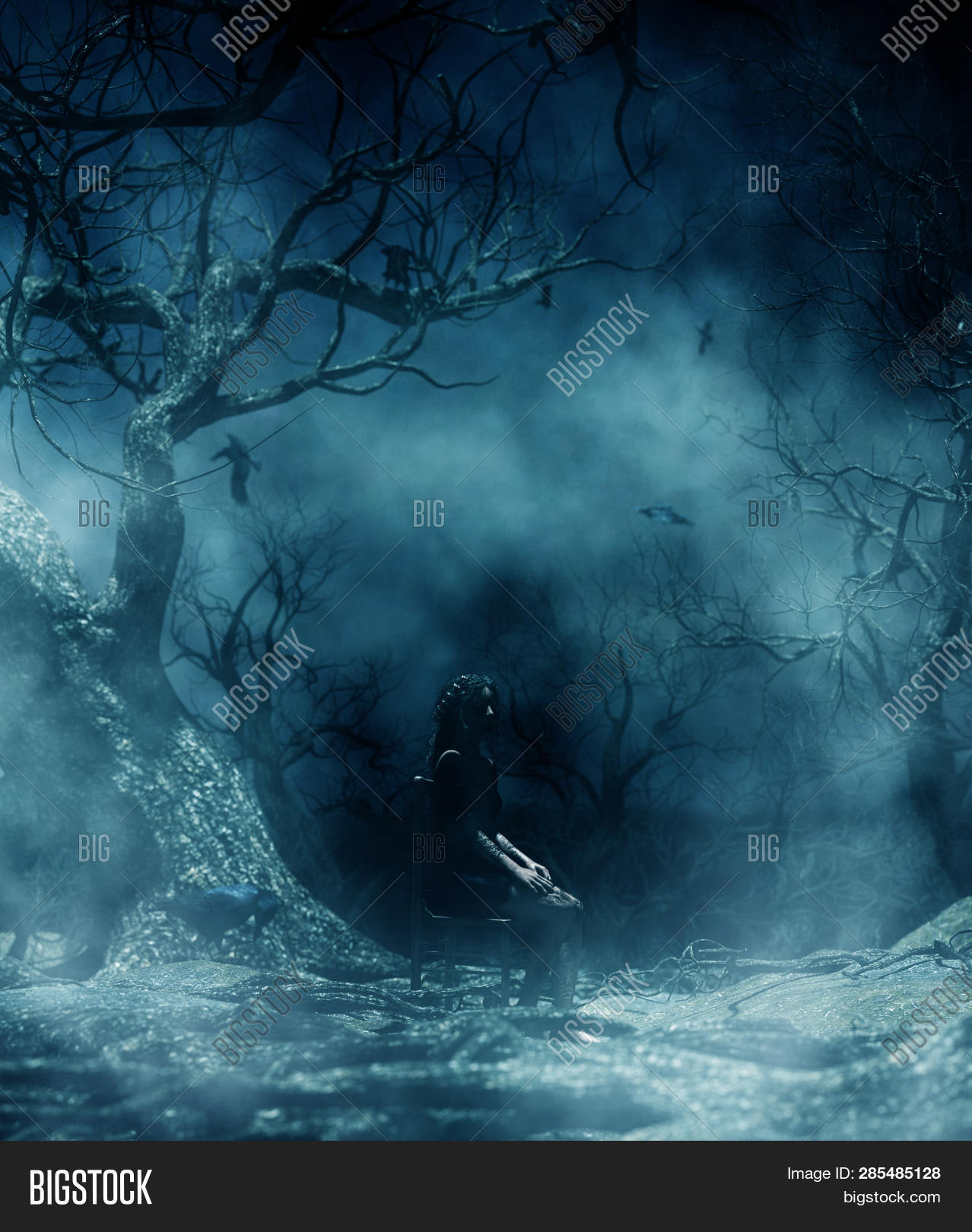 Ghost Woman Sitting On Image & Photo (Free Trial) | Bigstock