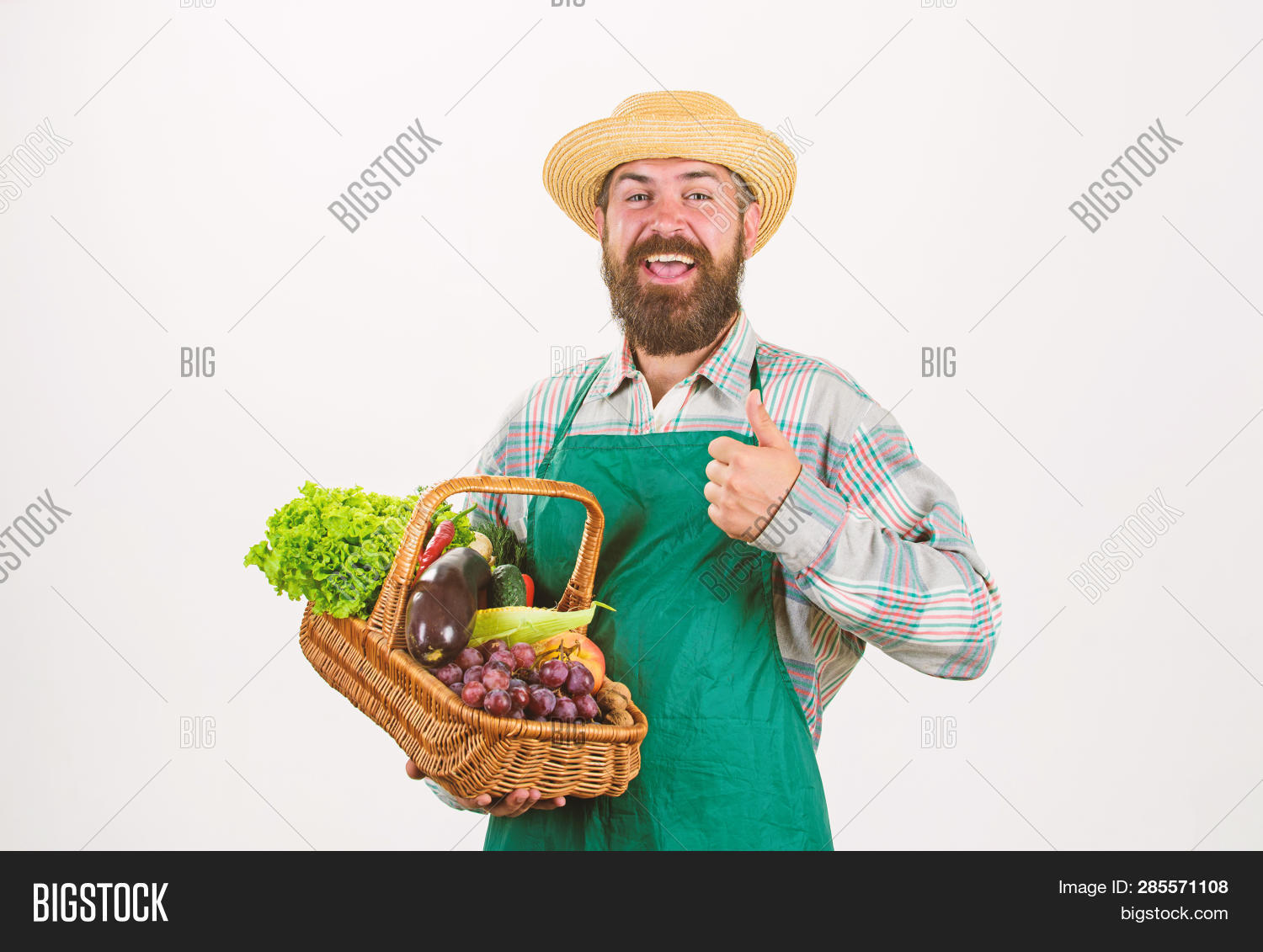 Farmer Straw Hat Hold Image & Photo (Free Trial) | Bigstock