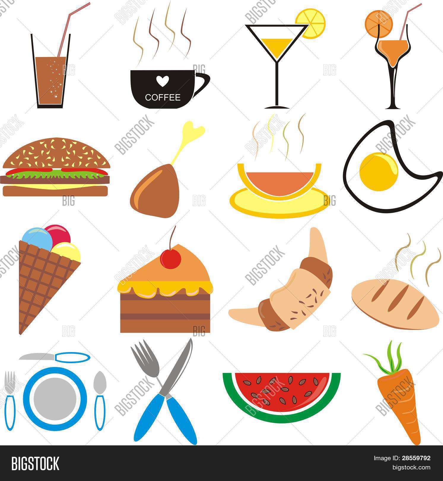 Set Food Icons & Image & Photo (Free Trial) | Bigstock