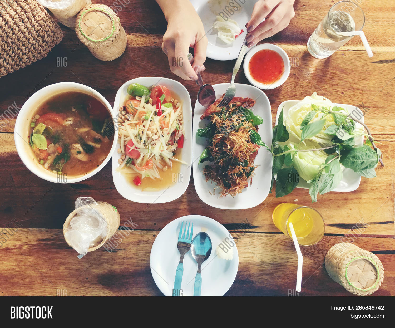 Top View Thai Food On Image & Photo (Free Trial) | Bigstock