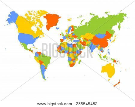 World Map Four Colors Vector & Photo (Free Trial) | Bigstock