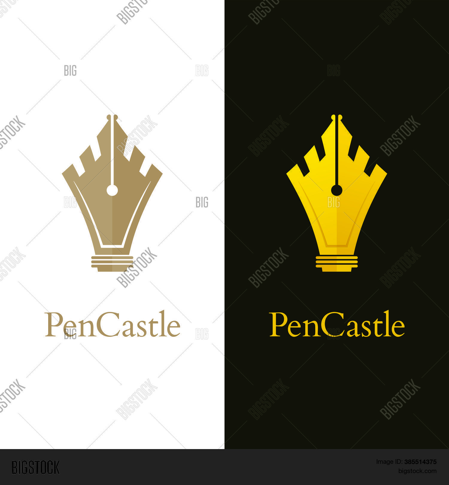 Gold Colored Pen Vector & Photo (Free Trial) | Bigstock