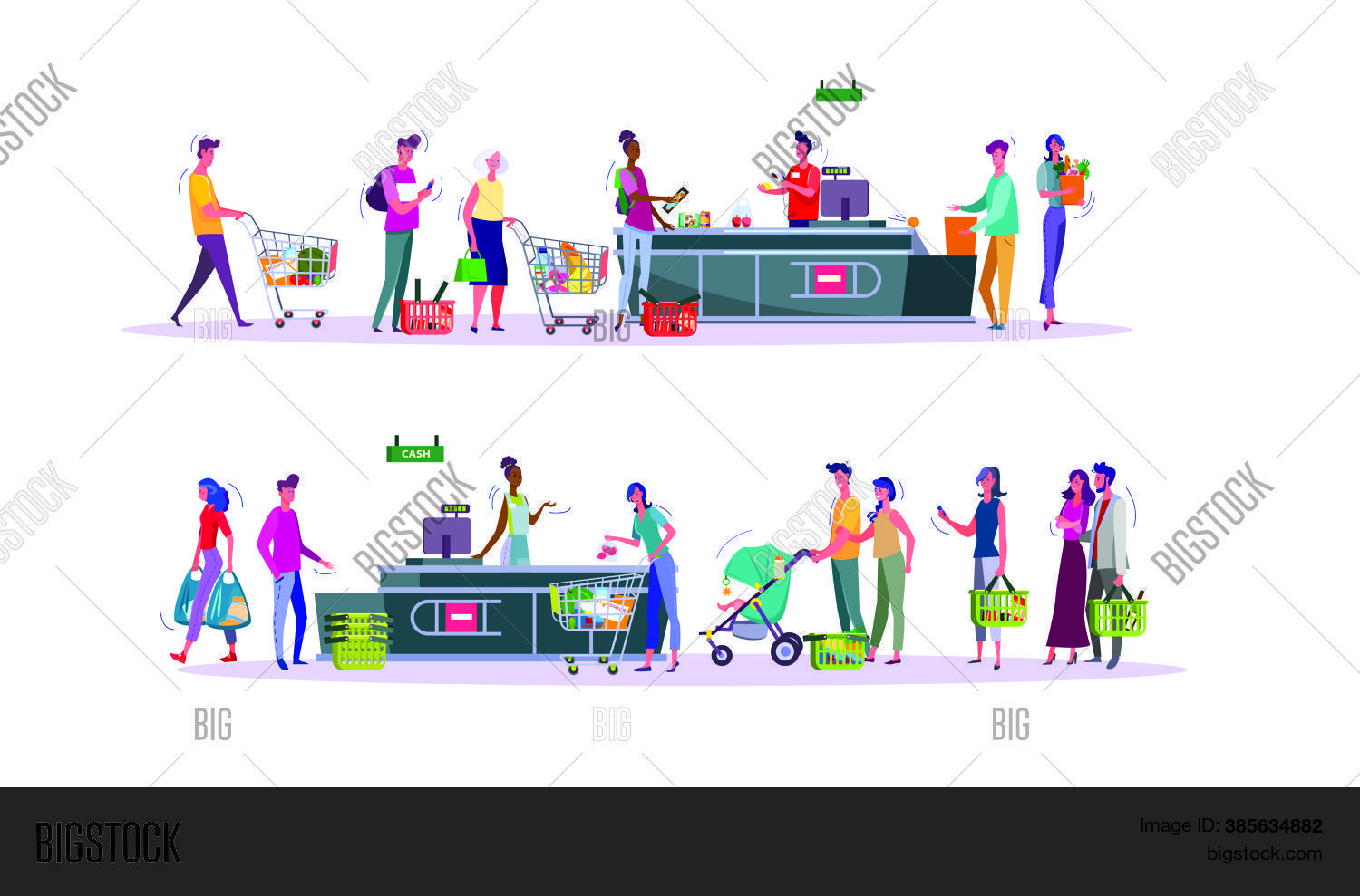 Grocery Store Checkout Counter Clipart