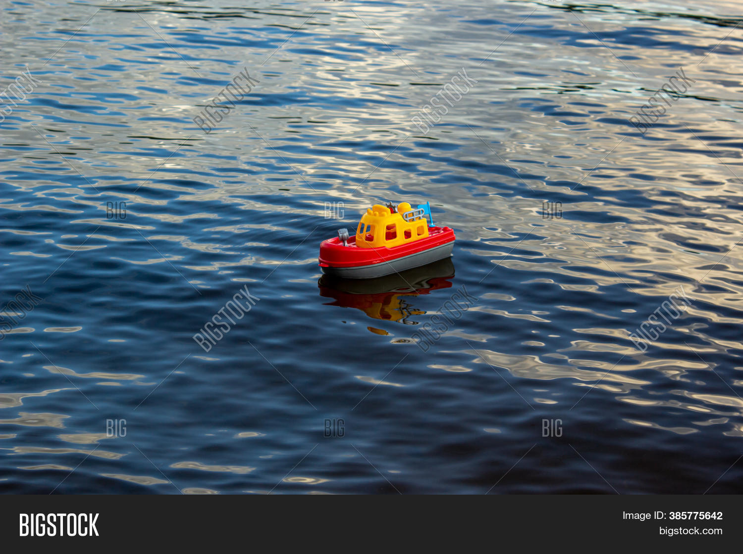 Toy Ship Floating On Image & Photo (Free Trial) | Bigstock