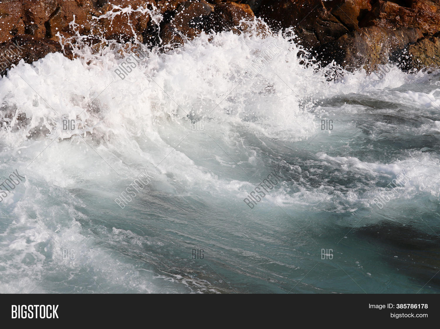 Waves Break On Rocks Image & Photo (Free Trial) | Bigstock