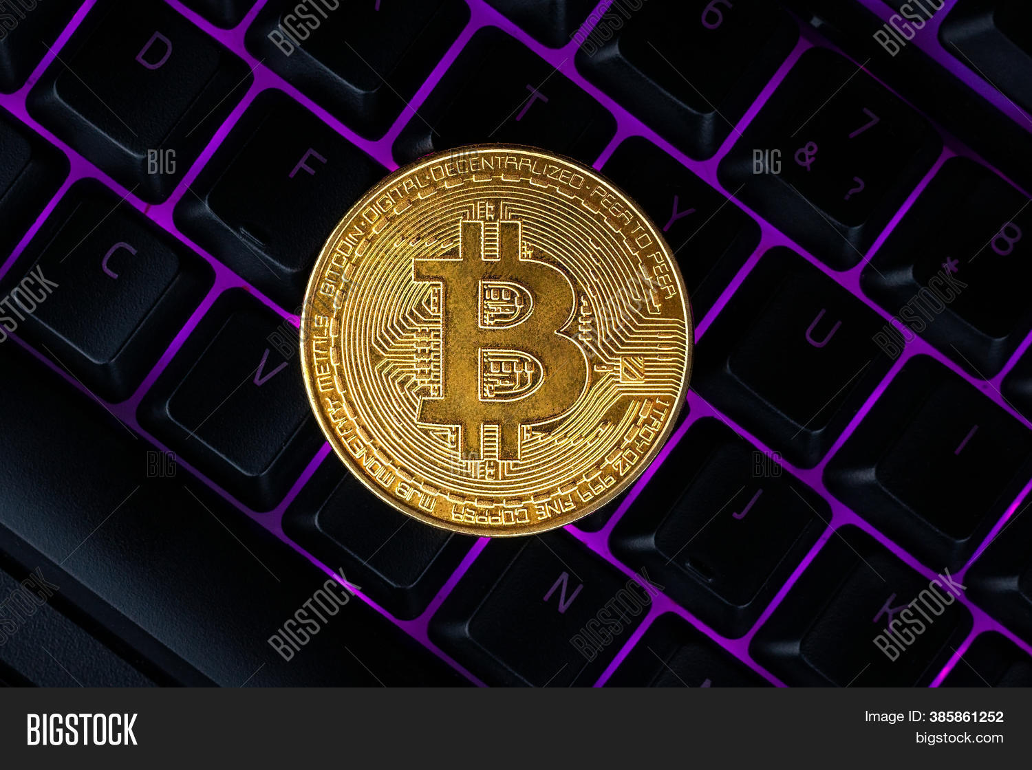 Bitcoin On Compuer Image & Photo (Free Trial) | Bigstock