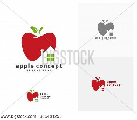 Apple House Logo Vector & Photo (Free Trial) | Bigstock