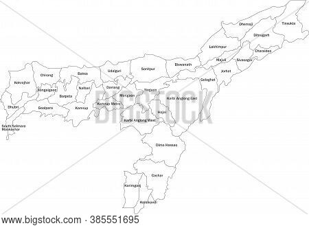 Assam Districts Map Vector & Photo (Free Trial) | Bigstock