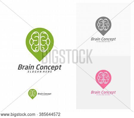 Brain Point Logo Design Vector Template. Think Idea Concept. Brainstorm ...