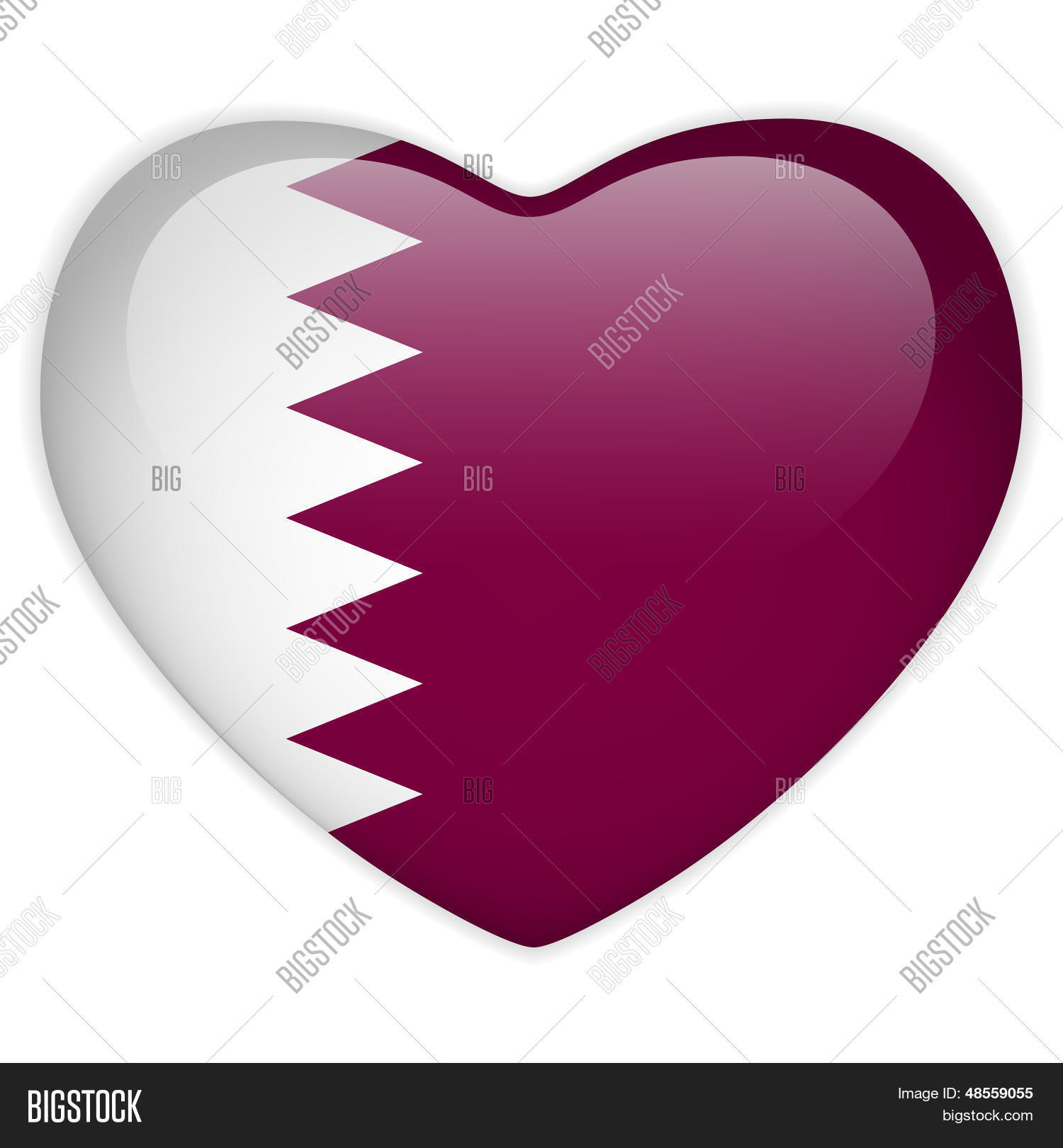 Qatar Flag Heart Vector & Photo (Free Trial) | Bigstock
