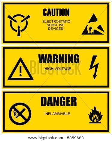 Warning Vector Labels Vector & Photo (Free Trial) | Bigstock