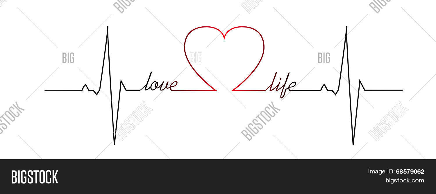 Love Life Heart Beat Vector & Photo (Free Trial) | Bigstock