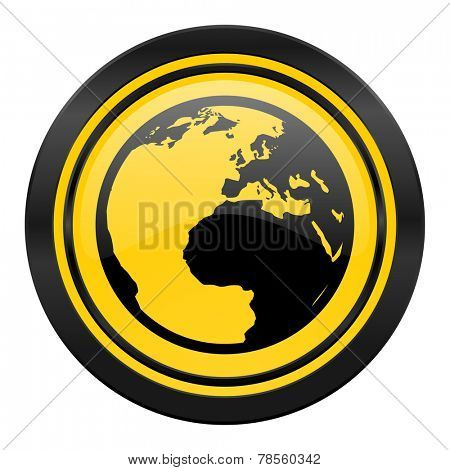 Earth Icon, Yellow Image & Photo (Free Trial) | Bigstock