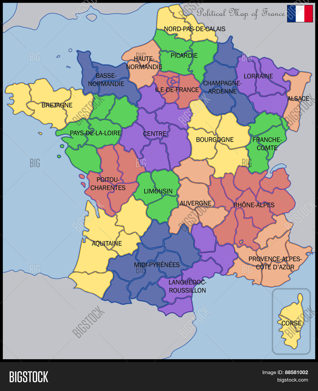 Political Map France Vector & Photo (Free Trial) | Bigstock