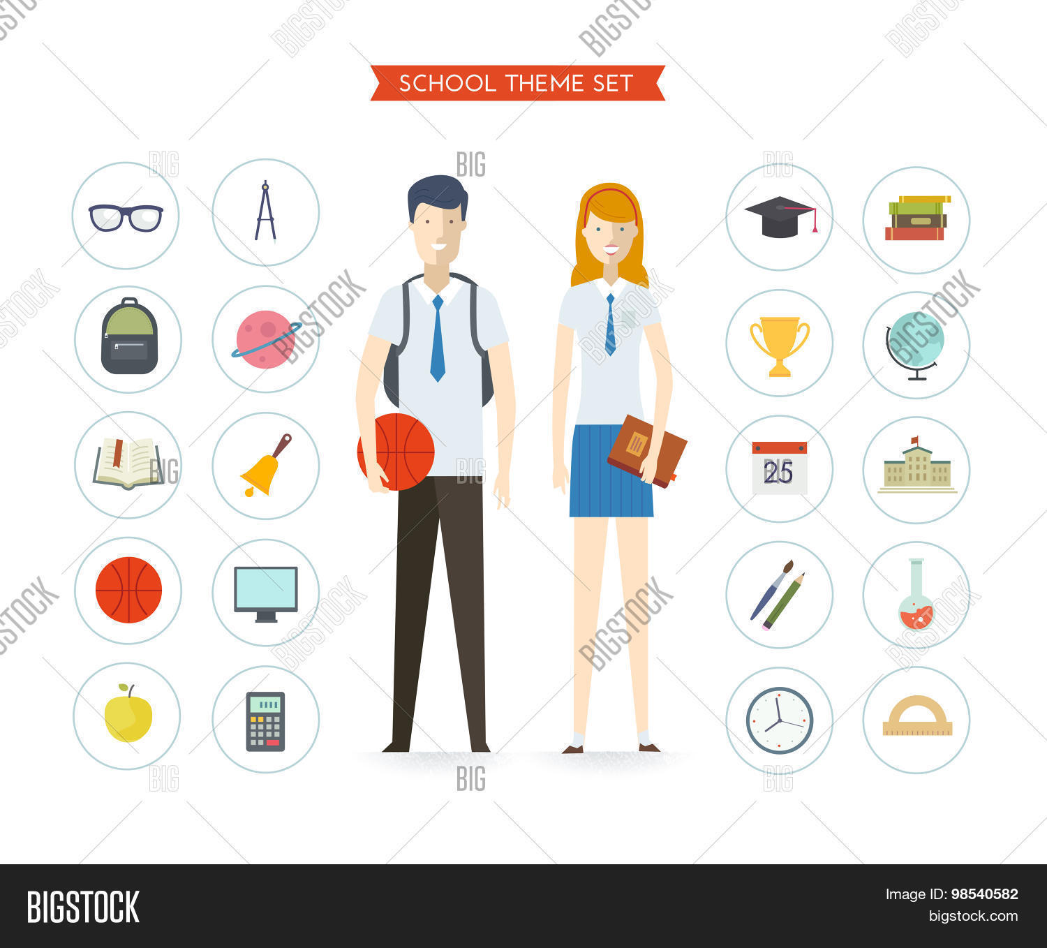 Set Education Objects Vector & Photo (Free Trial) | Bigstock