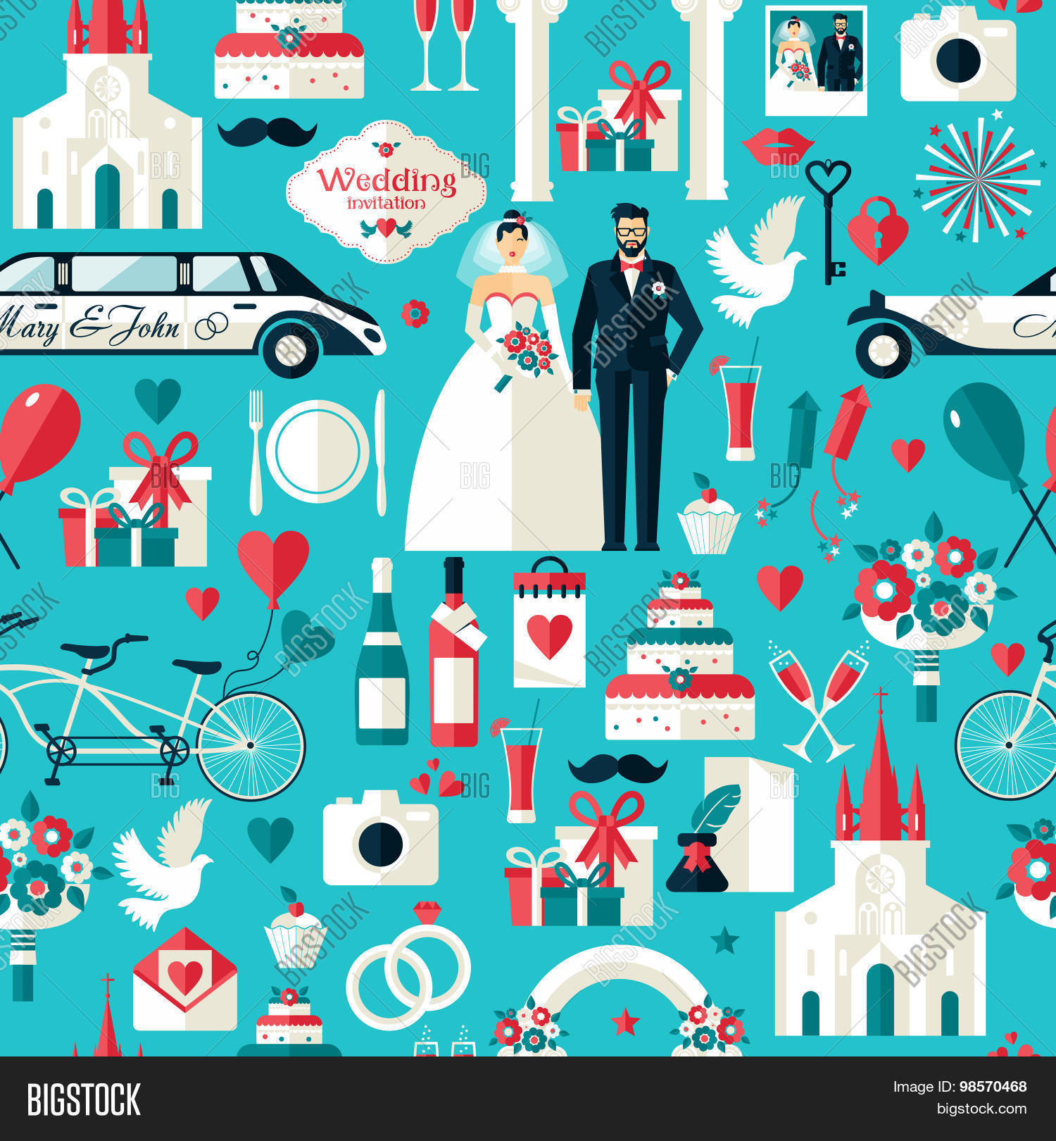 Wedding Symbols Set Vector & Photo (Free Trial) | Bigstock