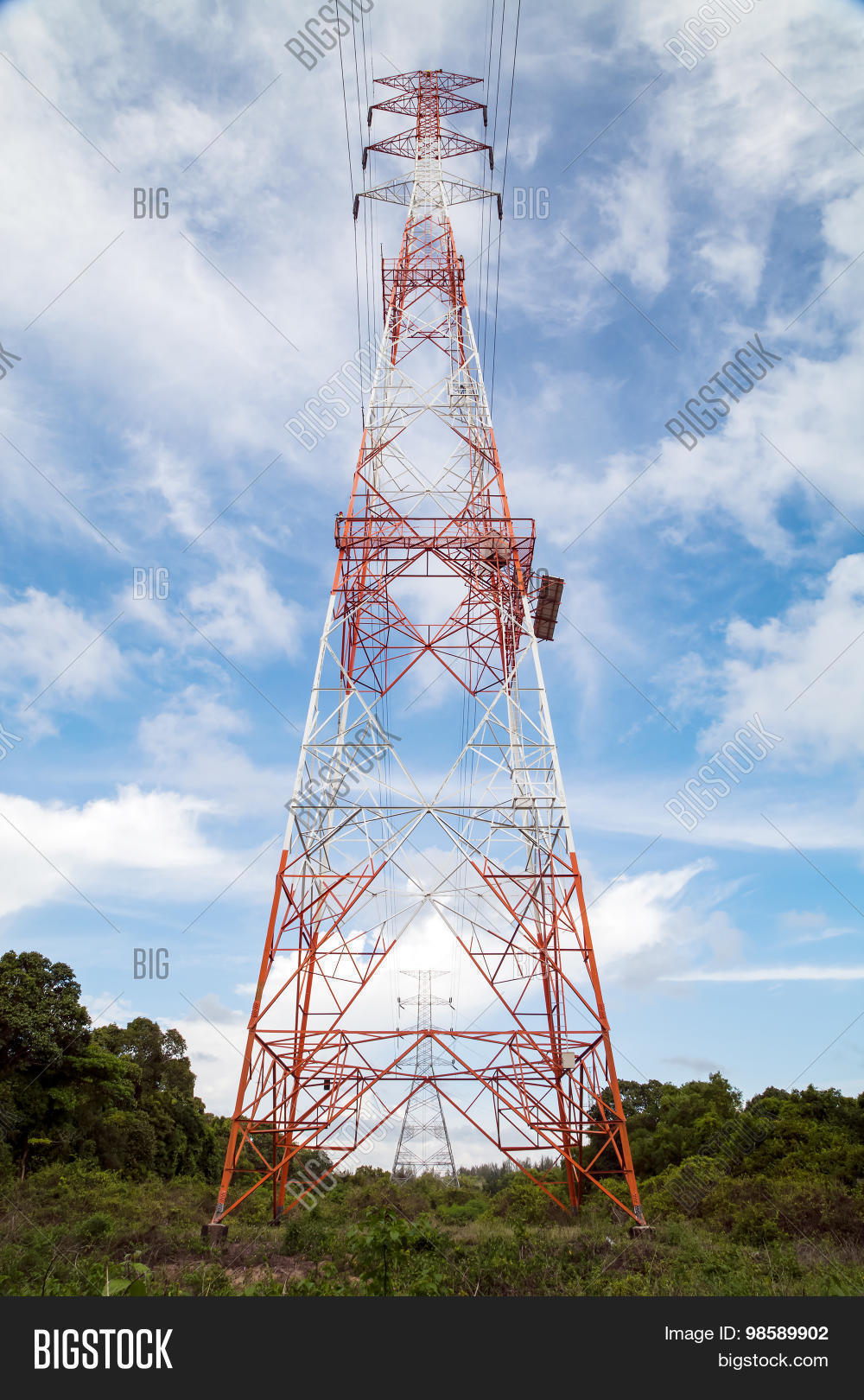 Pylons High Voltage Image & Photo (Free Trial) | Bigstock