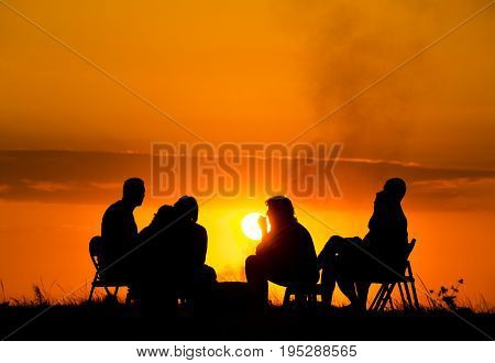 Silhouette Five People Image & Photo (Free Trial) | Bigstock