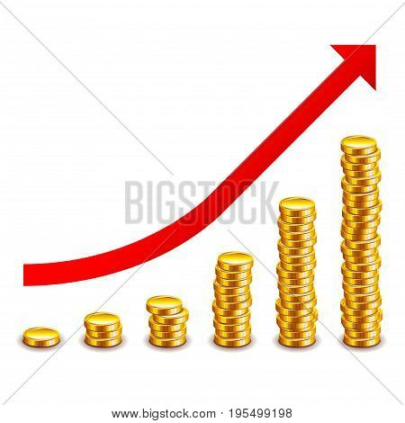 Gold Coins Growth Vector & Photo (Free Trial) | Bigstock