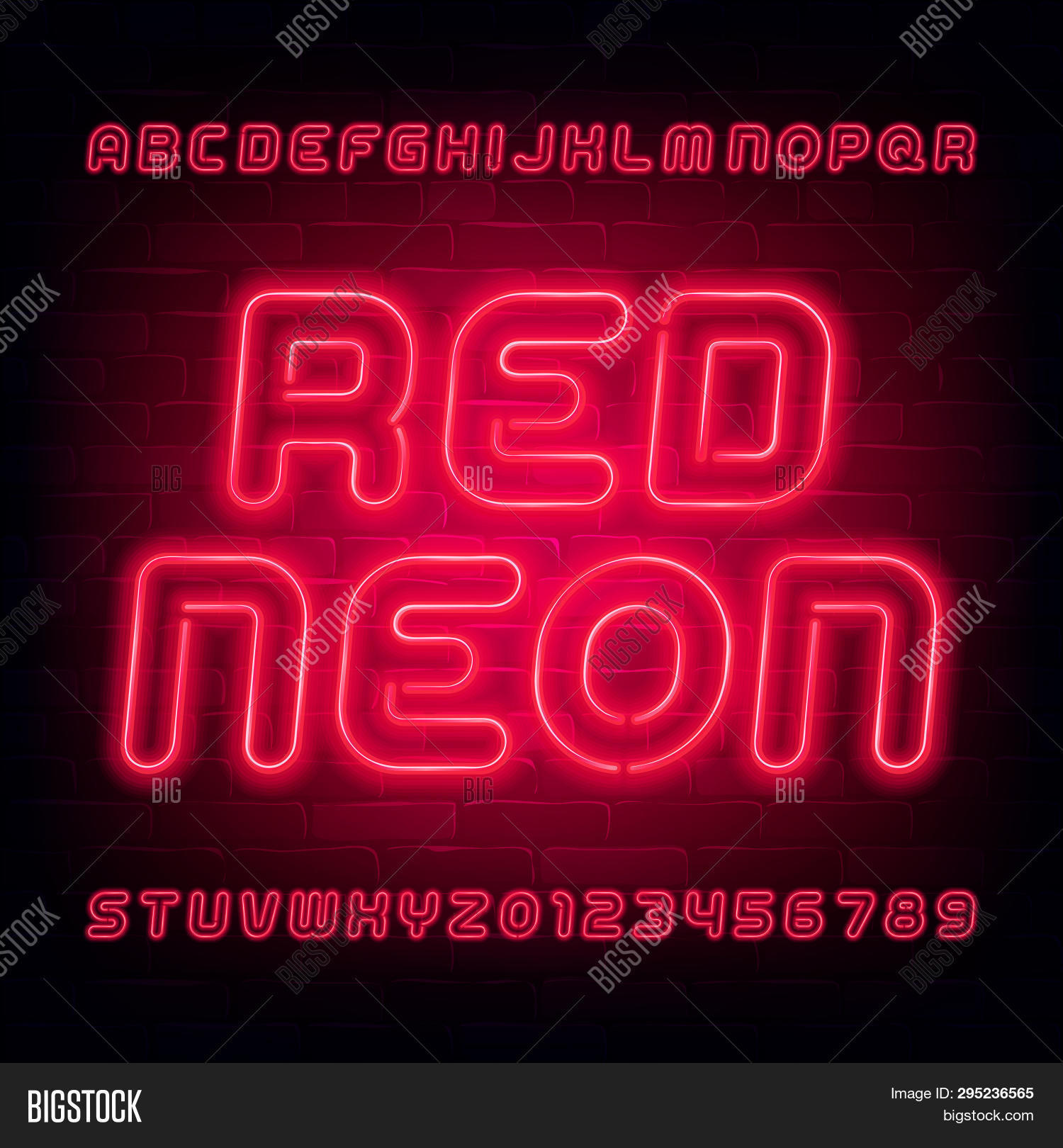 Red Neon Alphabet Vector & Photo (Free Trial) | Bigstock