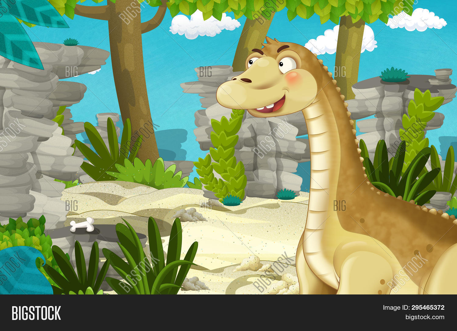 Cartoon Scene Dinosaur Image & Photo (Free Trial) | Bigstock