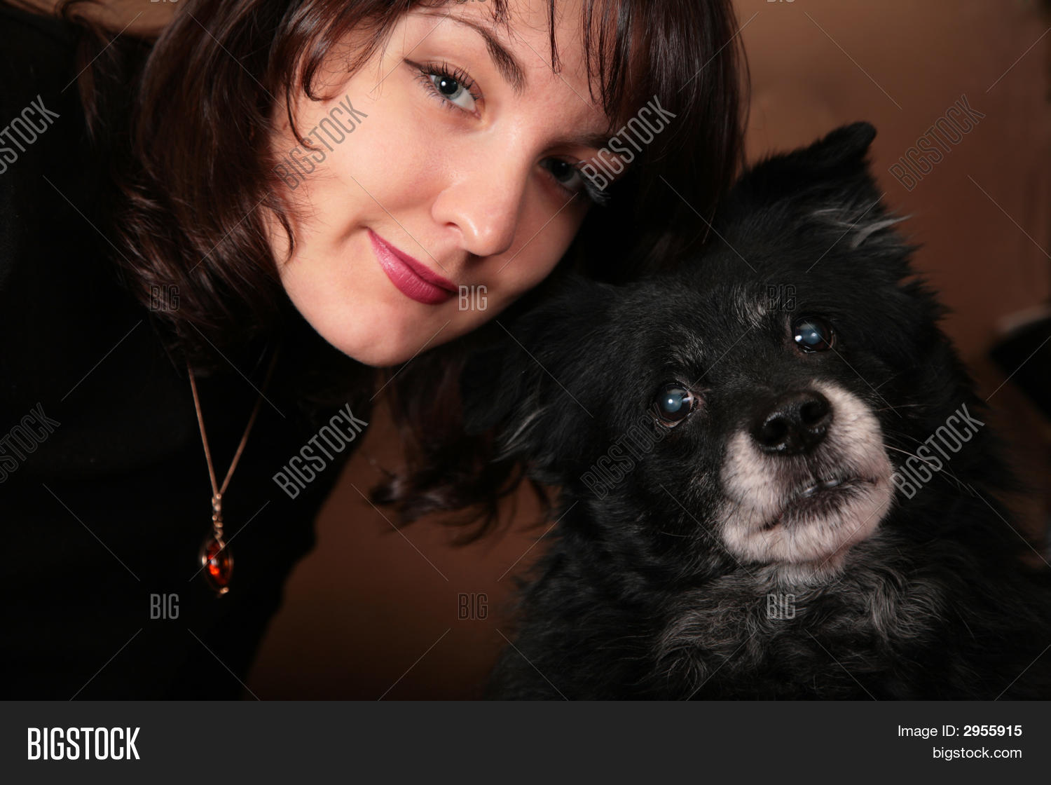 Woman Brunette Dog Image & Photo (Free Trial) | Bigstock