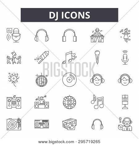 Dj Line Icons, Signs Vector & Photo (Free Trial) | Bigstock