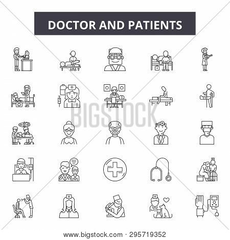 Doctor Patients Line Vector & Photo (Free Trial) | Bigstock
