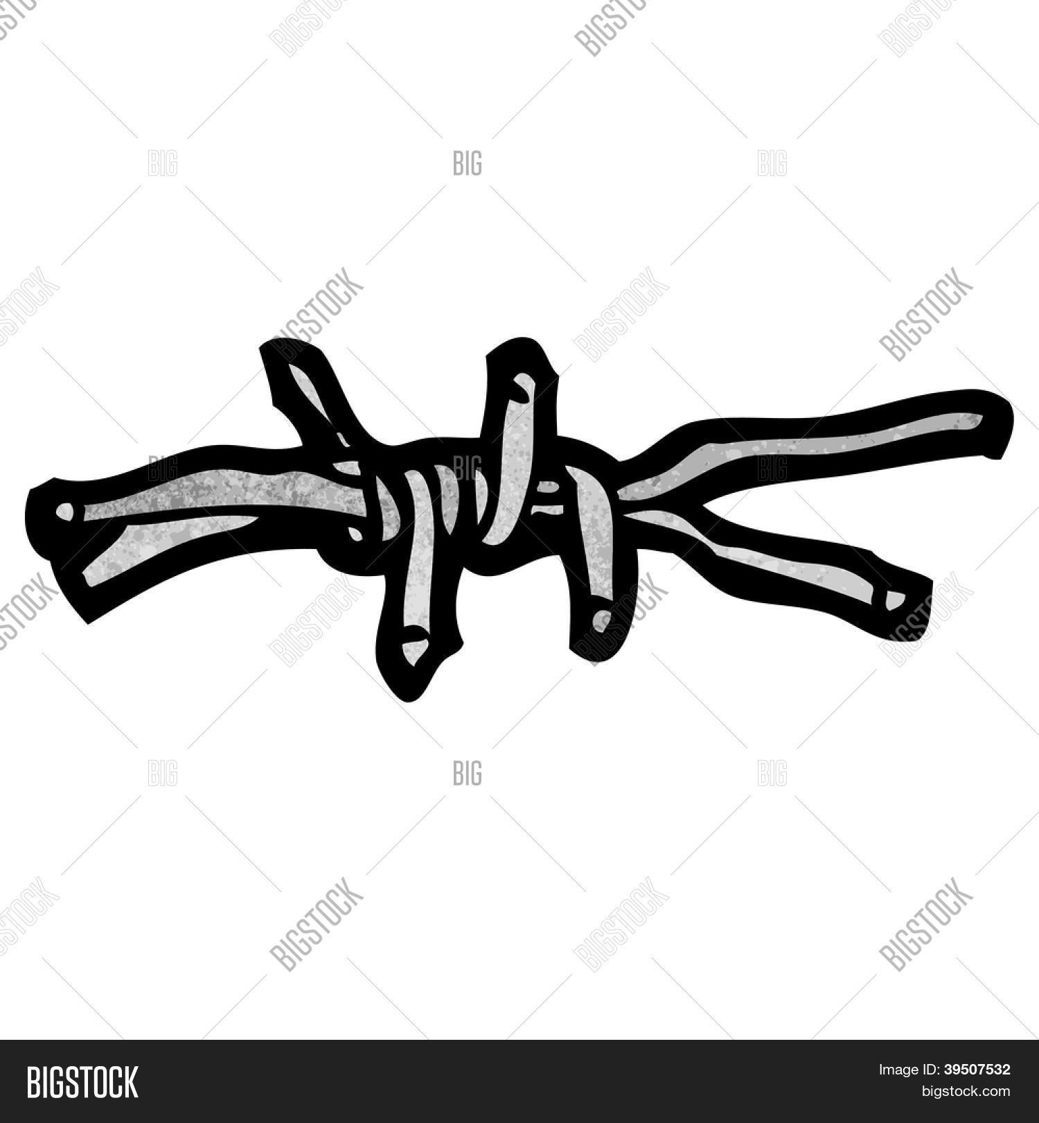 Barbed Wire Cartoon Vector & Photo (Free Trial) | Bigstock