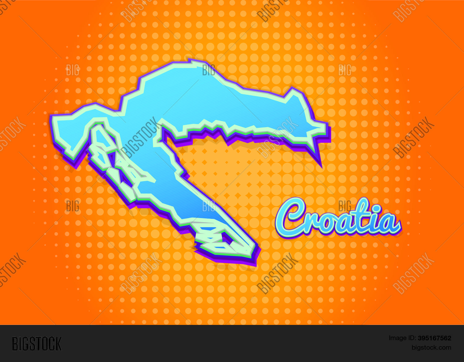 Retro Map Croatia Vector & Photo (Free Trial) | Bigstock