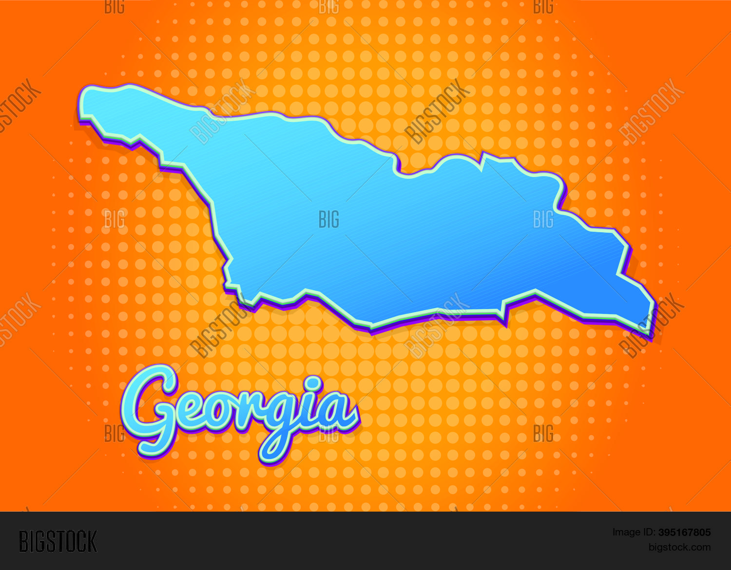 Retro Map Georgia Vector & Photo (Free Trial) | Bigstock