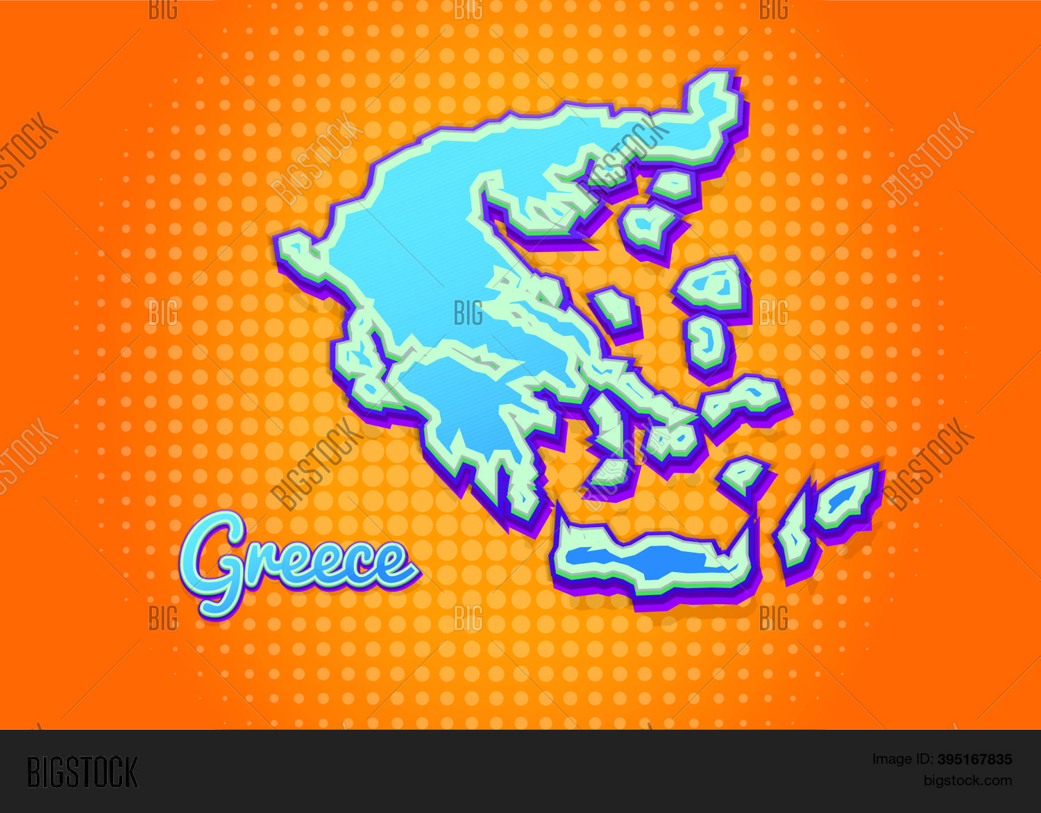 Retro Map Greece Vector & Photo (Free Trial) | Bigstock