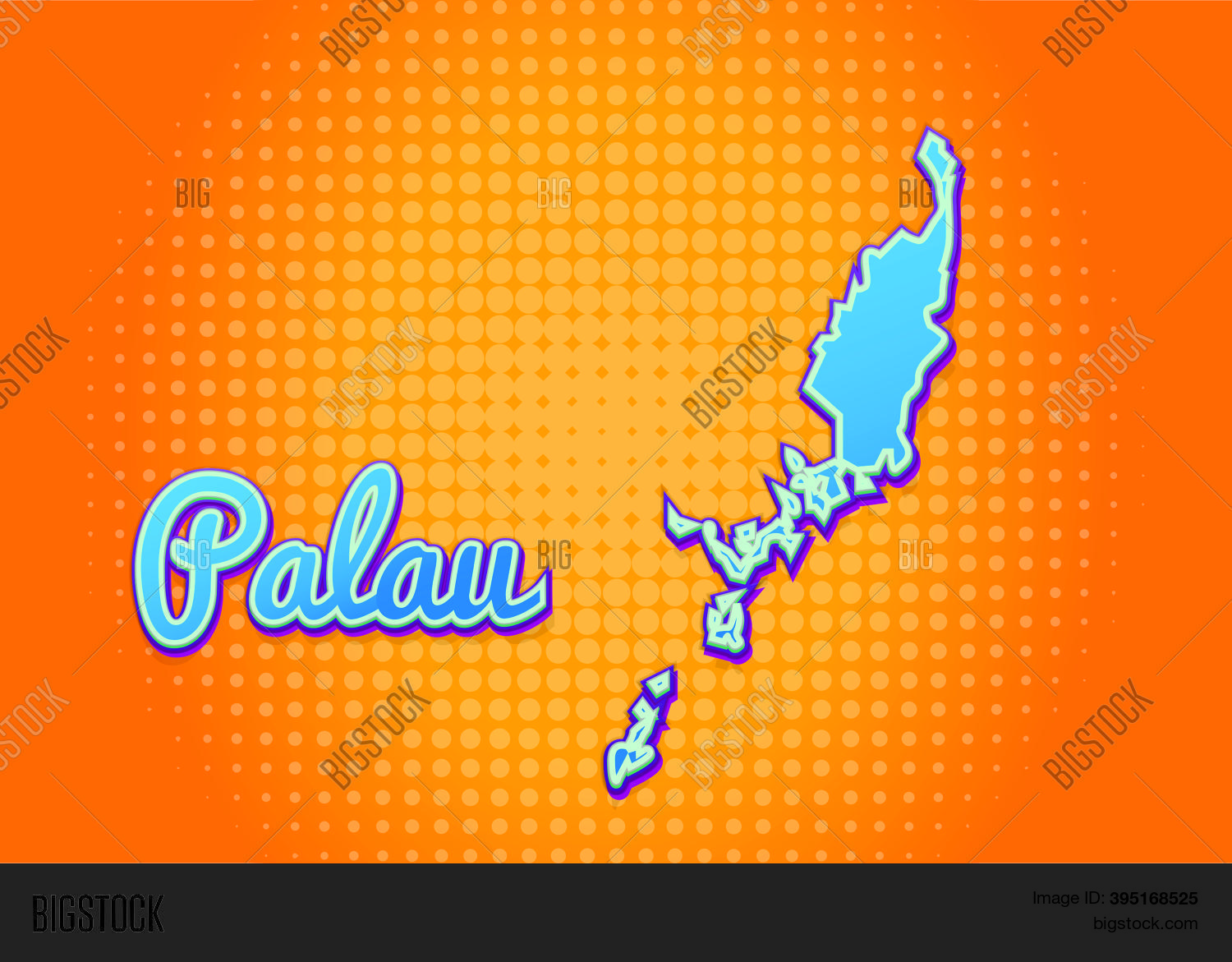 Retro Map Palau Vector & Photo (Free Trial) | Bigstock