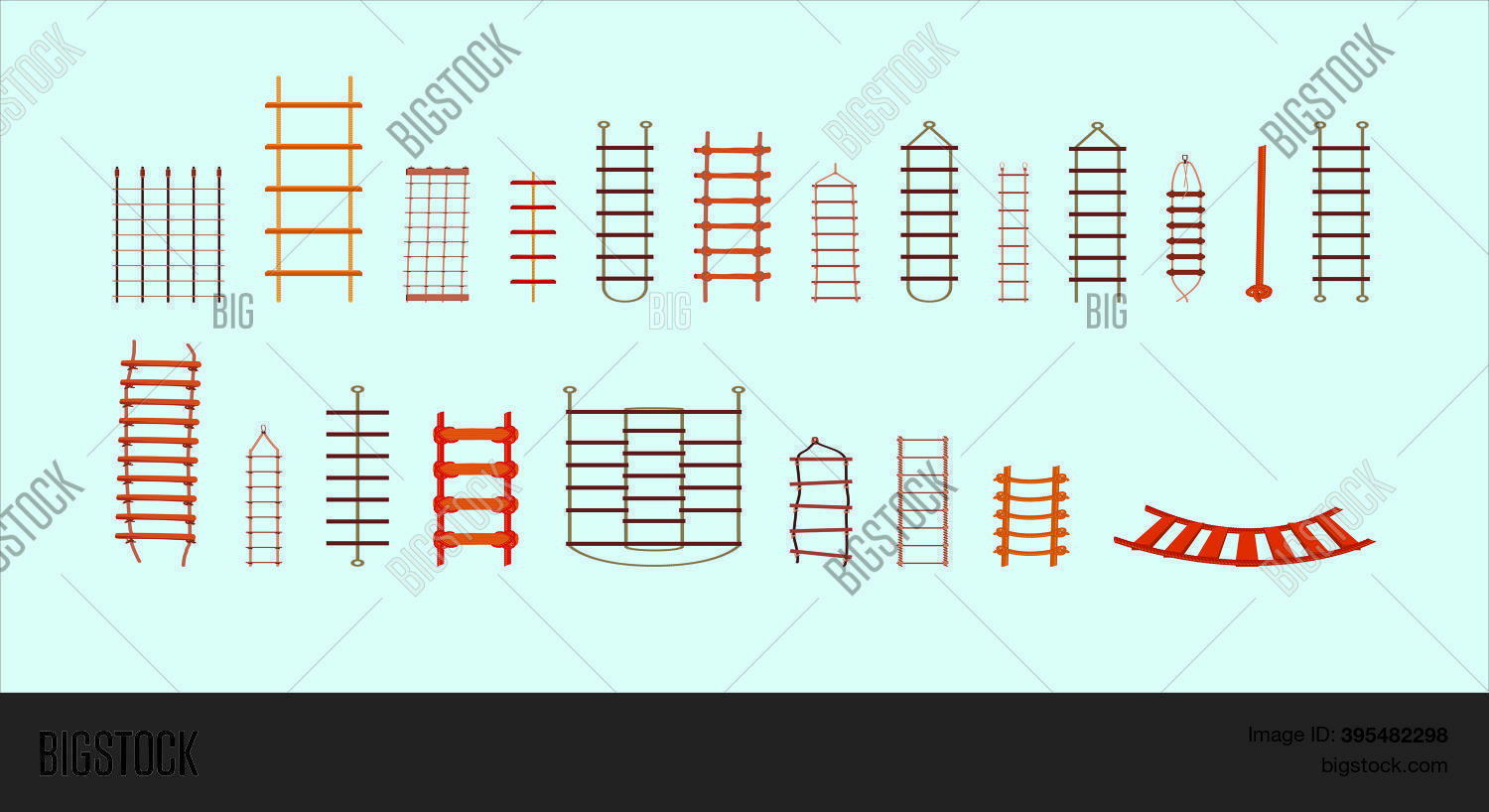 Set Rope Ladder. Vector & Photo (Free Trial) | Bigstock