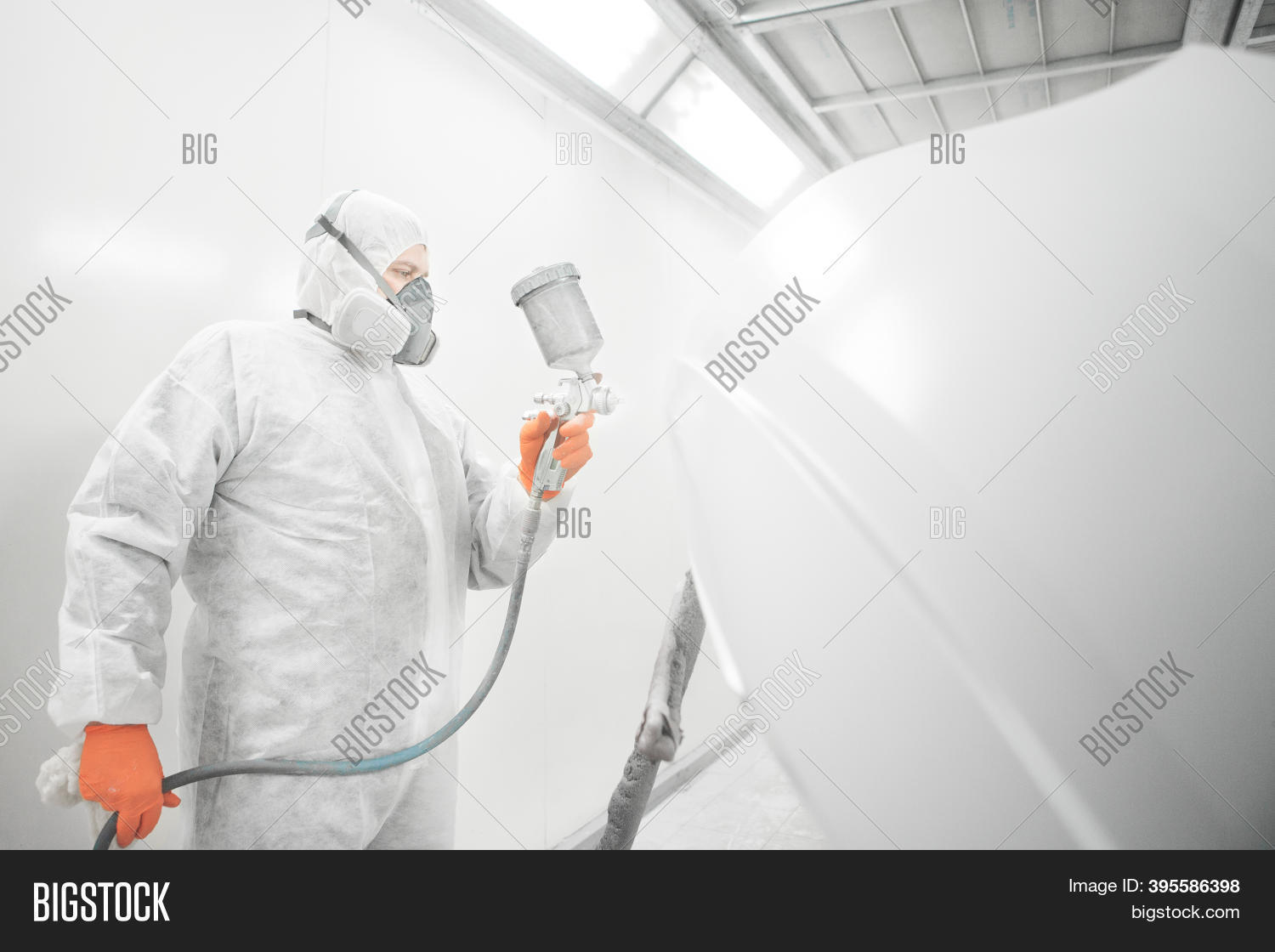 Worker Spraying White Image & Photo (Free Trial) | Bigstock