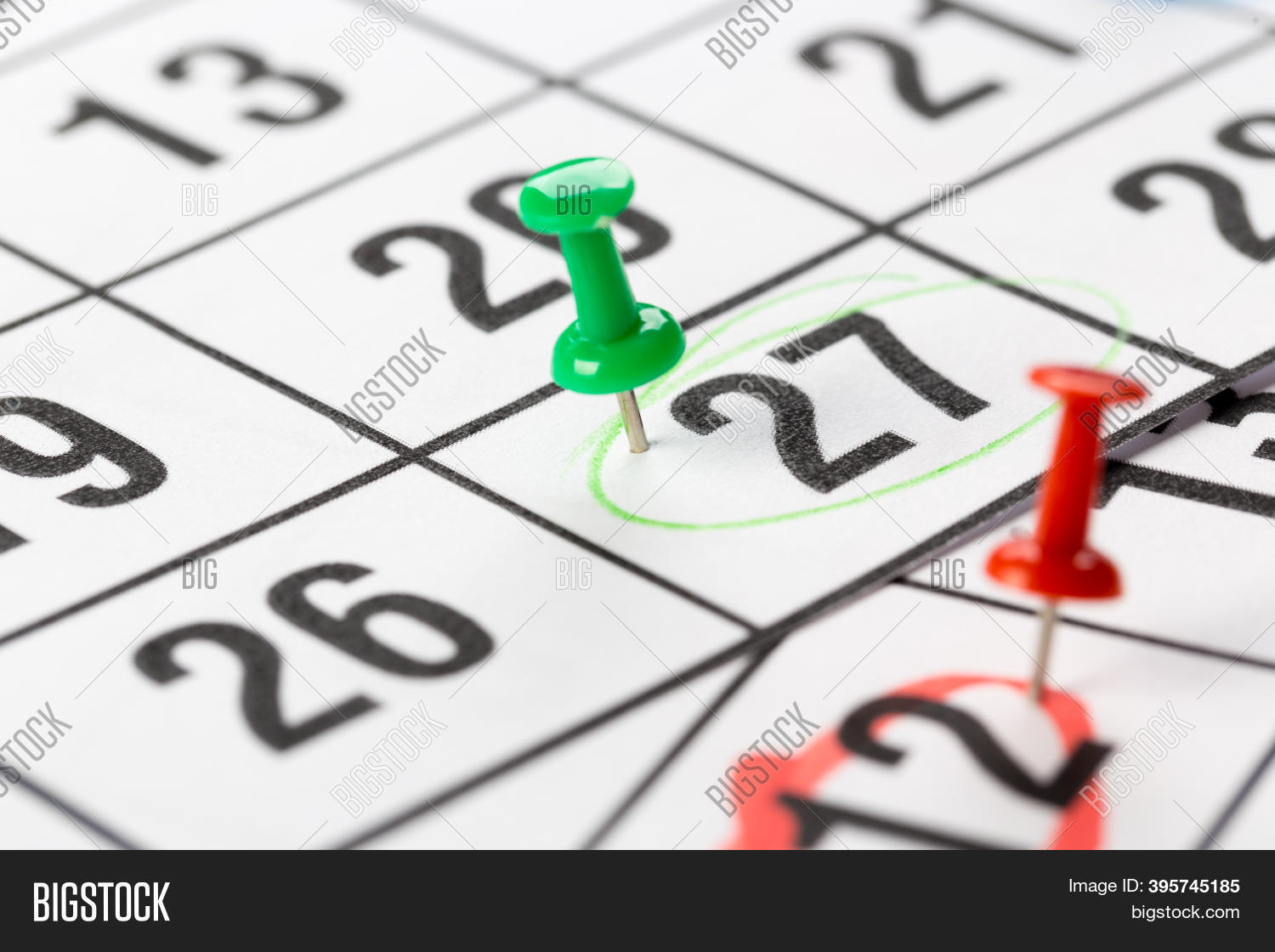 Thumbtack Calendar Image & Photo (Free Trial) | Bigstock