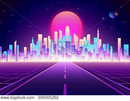 Neon Retro City Vector & Photo (Free Trial) | Bigstock