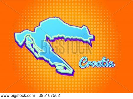 Retro Map Croatia Vector & Photo (Free Trial) | Bigstock