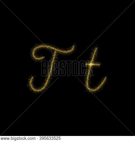 Gold Glitter Letter T Vector & Photo (Free Trial) | Bigstock
