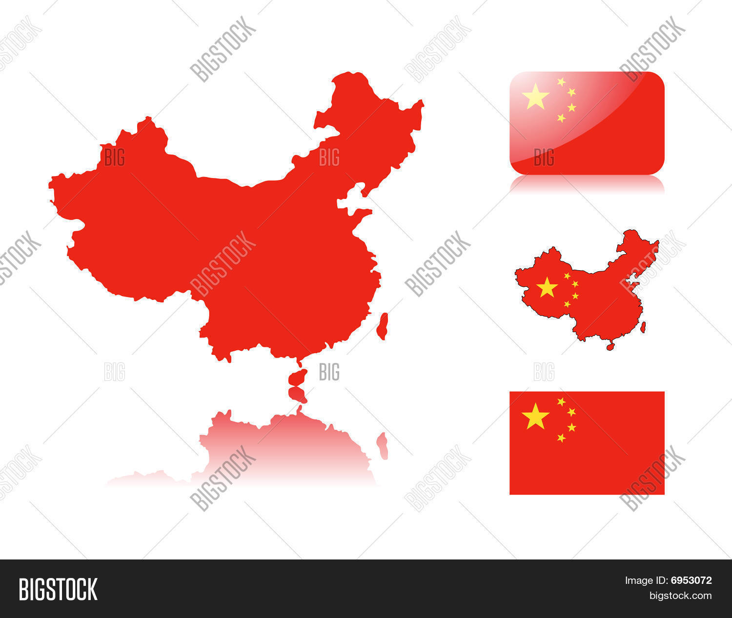 Chinese Map Flags Vector & Photo (Free Trial) | Bigstock