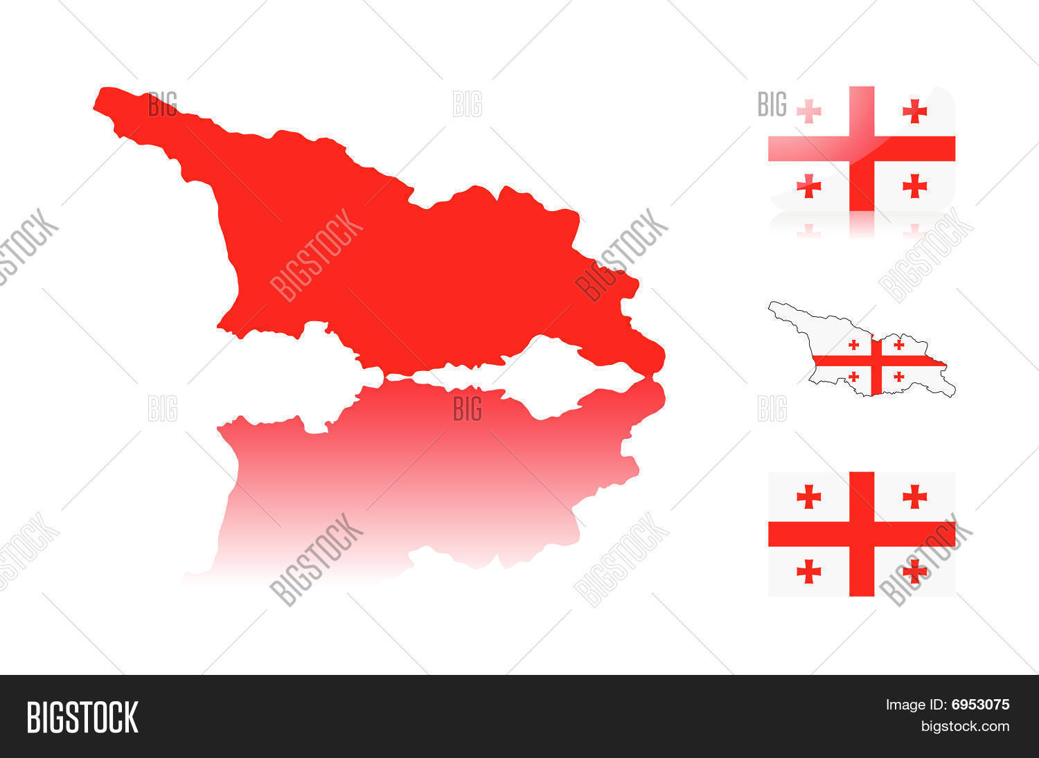 Georgian Map Flags Vector & Photo (Free Trial) | Bigstock