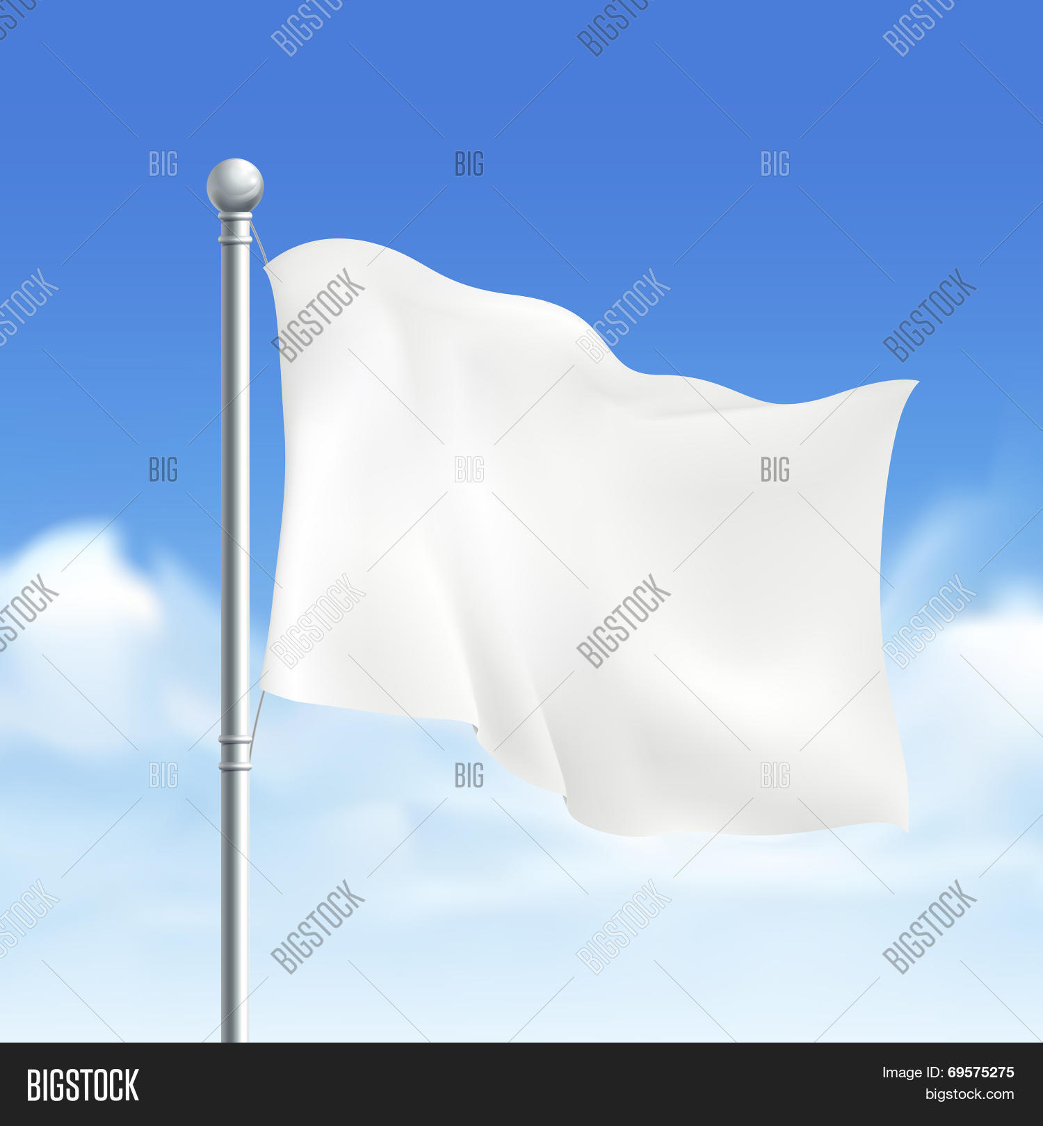 Blank White Flag Vector & Photo (Free Trial) | Bigstock