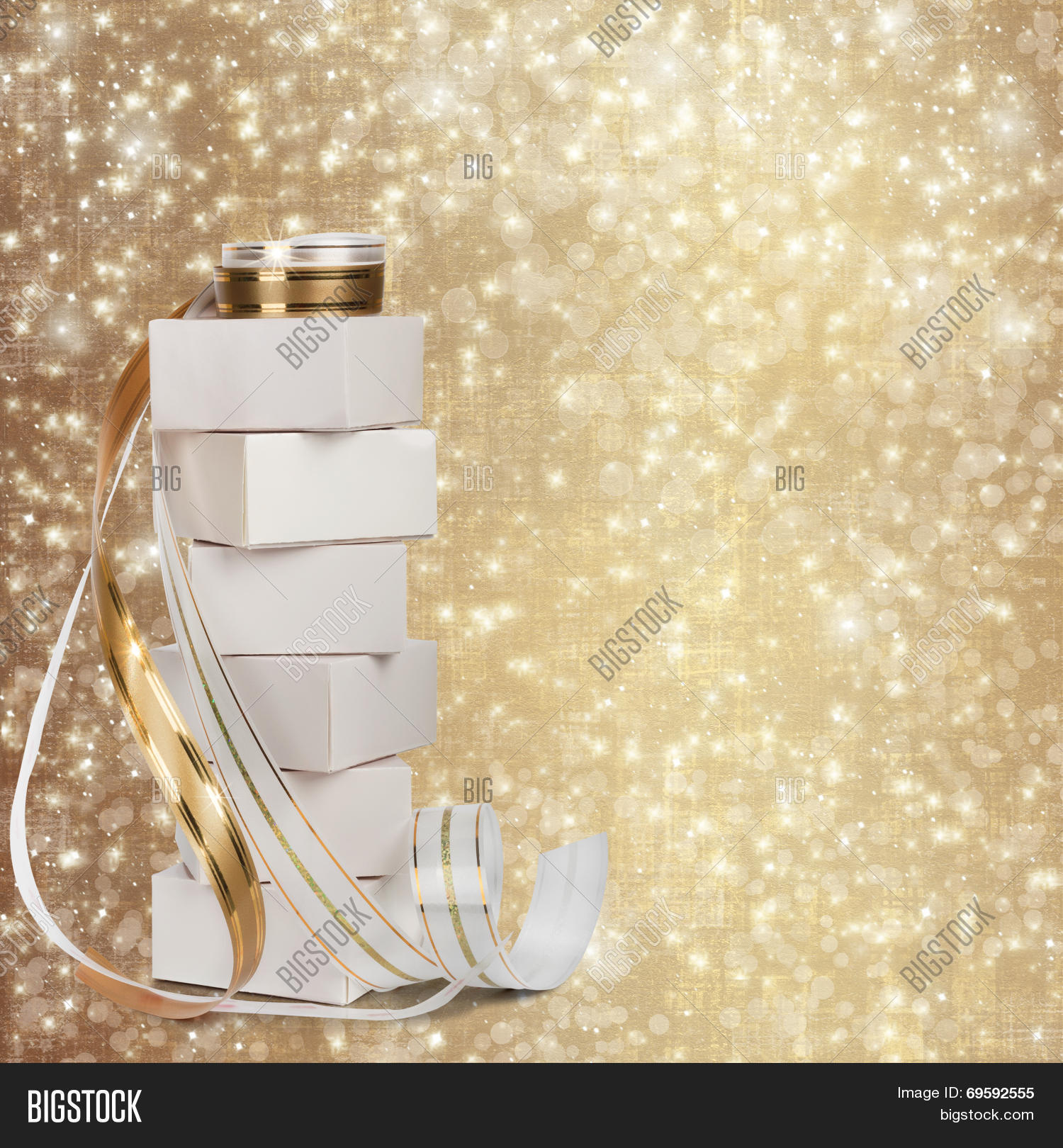White Boxes Gifts Gold Image & Photo (Free Trial) | Bigstock
