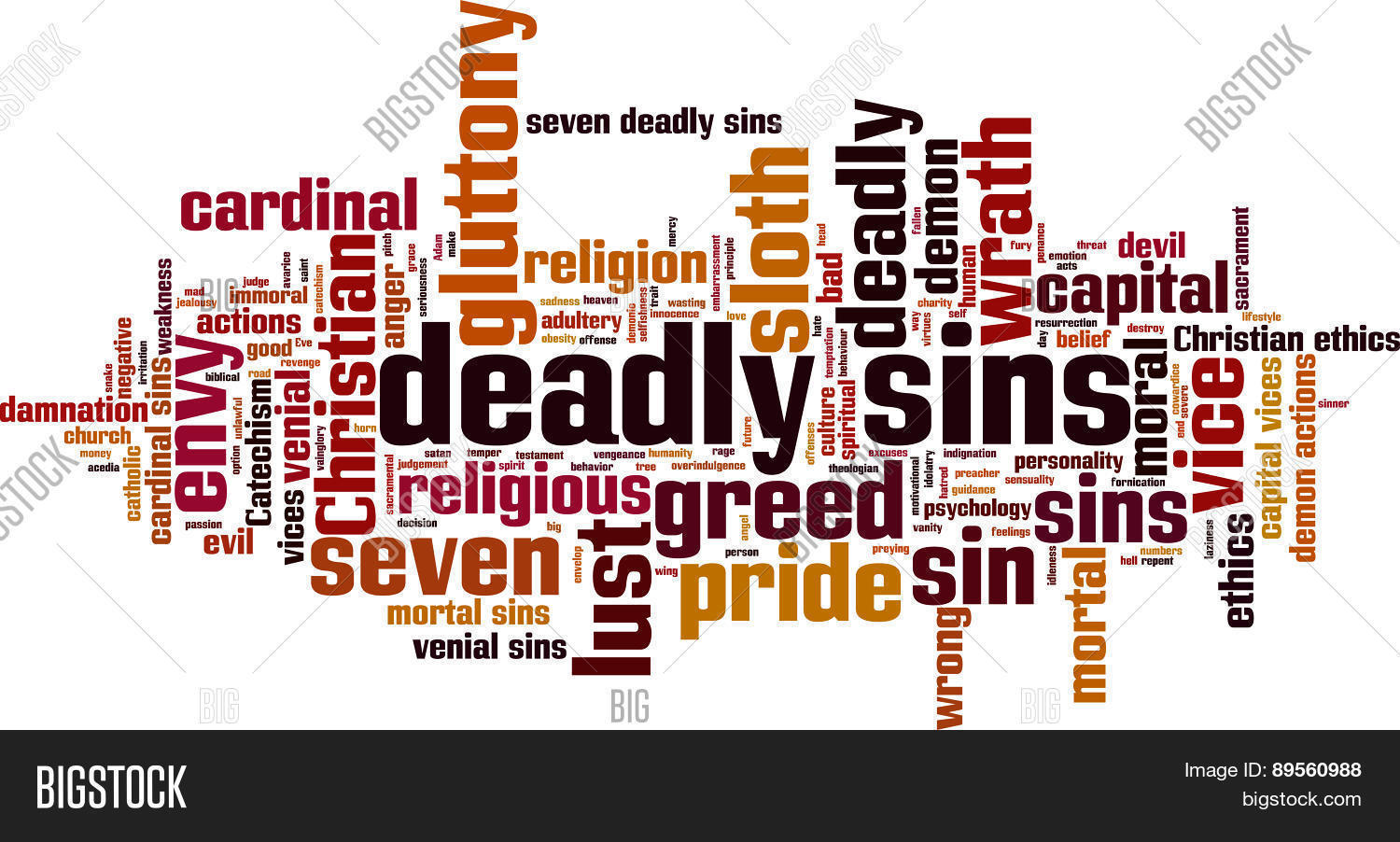 Deadly Sins Word Vector & Photo (Free Trial) | Bigstock