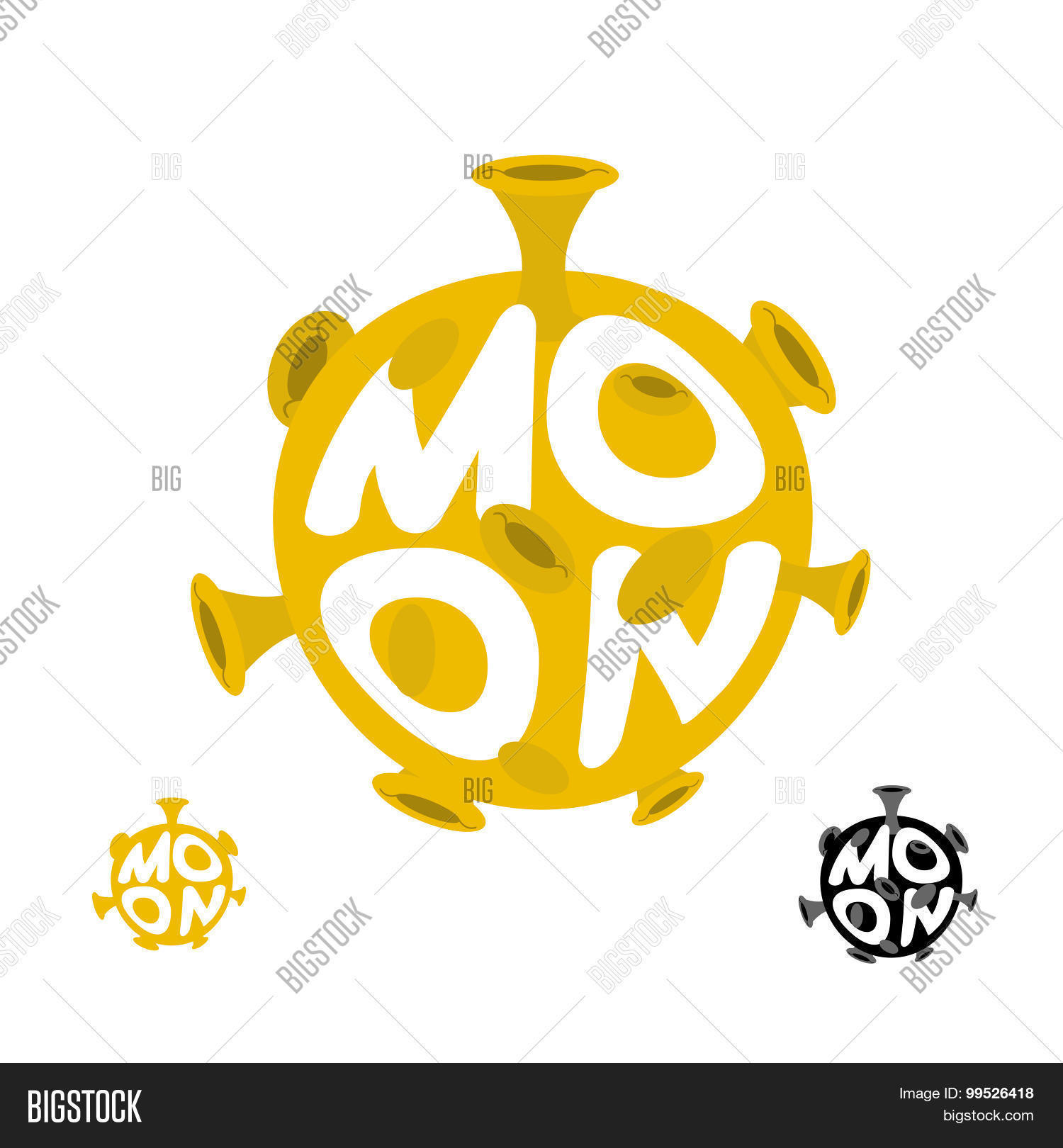 Moon Logo. Emblem Vector & Photo (Free Trial) | Bigstock